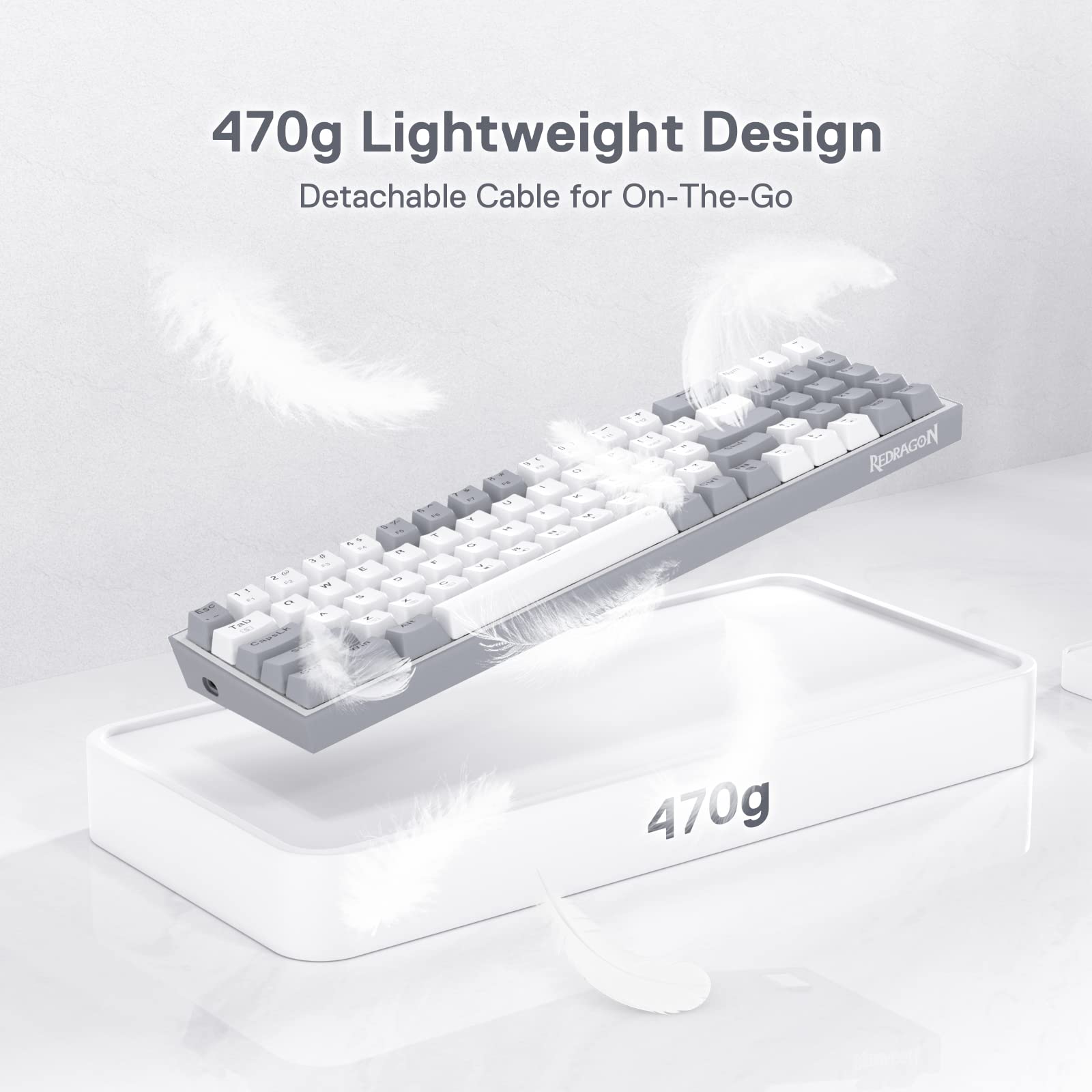 Redragon K628 Pollux 75% Wired RGB Gaming Keyboard, 78 Keys Compact Mechanical Keyboard w/100% Hot-Swap Socket, Free-Mod Plate Mounted PCB & Dedicated Arrow Keys, Quiet Red Switch