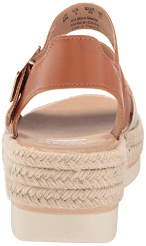 Dr. Scholl's Shoes Women's Once Twice Espadrille Wedge Sandal, Honey Brown, 8