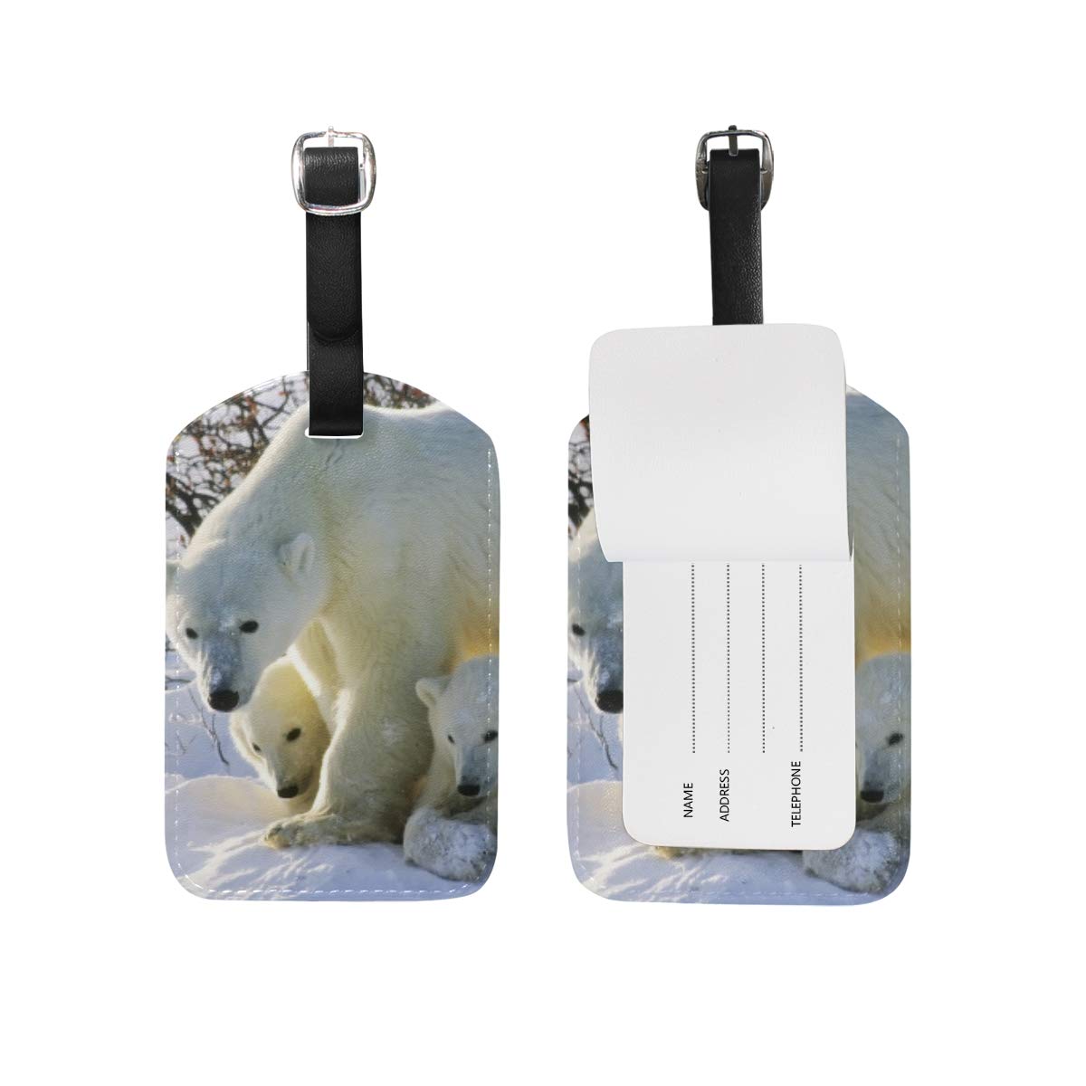 Auskid Polar Baby Bear Luggage Tags Travel ID Labels Tag For Baggage Suitcases 1 Piece