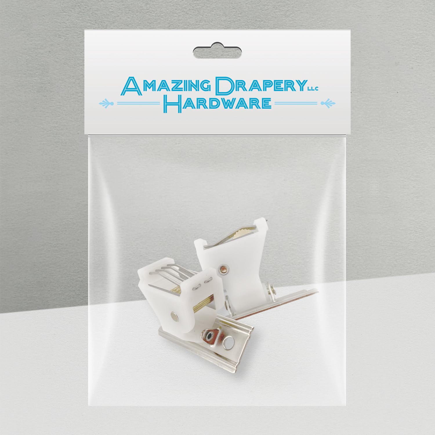 Amazing Drapery Hardware Large White Roman Shade Cord Lock with Dual Brass Wheels - Holds up to 5 Lift Cords, Suitable for Roman and Pleated Shades - 2-Pack