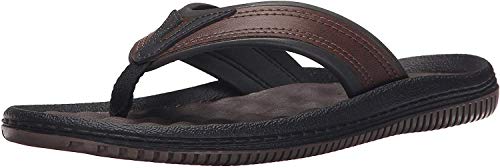 Dr. Scholl's Shoes Men's Donnar Flip Flop, Brown/Black, 11 M US