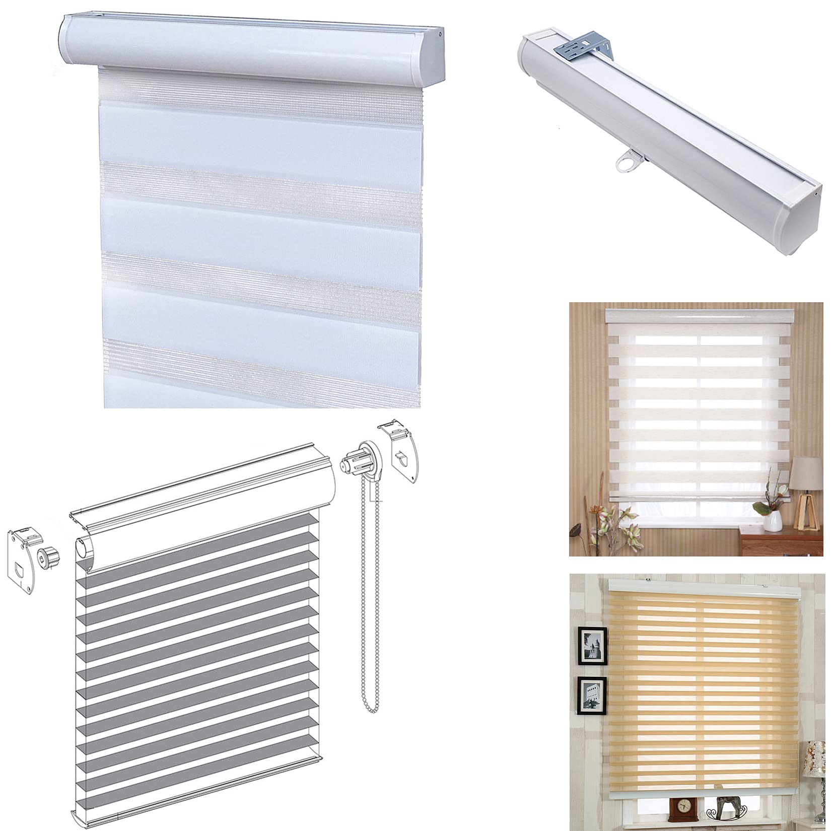 2pcs Mount Spring Bracket 2-11/16" Length Blind Headrail Holder Clips for Vertical Zebra Roman Curtain Roller Shade Shutter Blinds Track with a Pleat 1-1/2"(38mm) in Size Mounting on The Wall