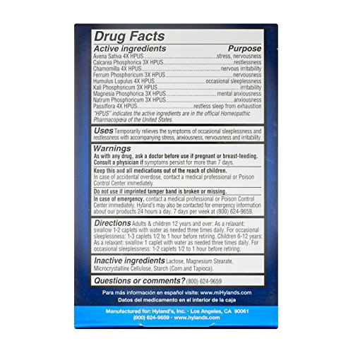 Hyland's Calms Forte' Sleep Aid Caplets, Natural Relief of Nervous Tension and Occasional Sleeplessness, 32 Count