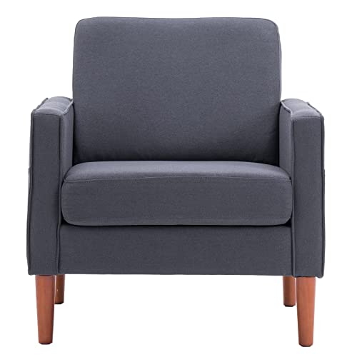 Gray Guest Chair, Office Reception Lobby Sofa Waiting Room Side Office Chair Linen Solid Wood Legs Reception Chairs for Waiting Room Office Home and Meeting Conference 31.5" L x 29.92" W x 33.46" H