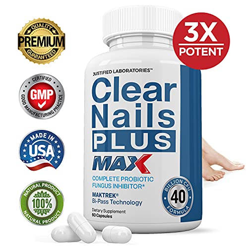 (3 Pack) Clear Nails Plus Max Pills 40 Billion CFU Probiotic Supports Strong Healthy Hair Skin Nails 180 Capsules