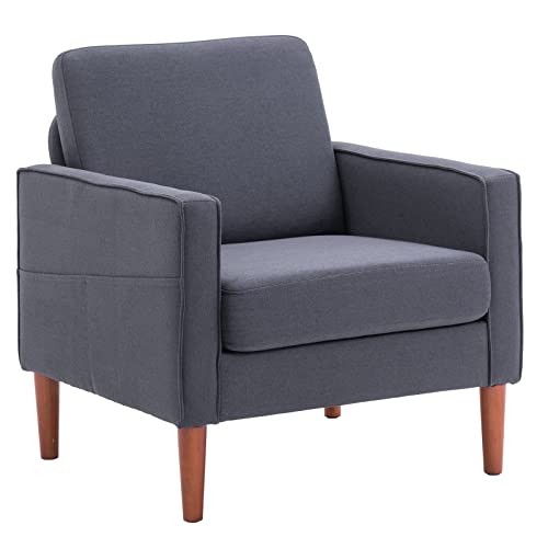Gray Guest Chair, Office Reception Lobby Sofa Waiting Room Side Office Chair Linen Solid Wood Legs Reception Chairs for Waiting Room Office Home and Meeting Conference 31.5" L x 29.92" W x 33.46" H