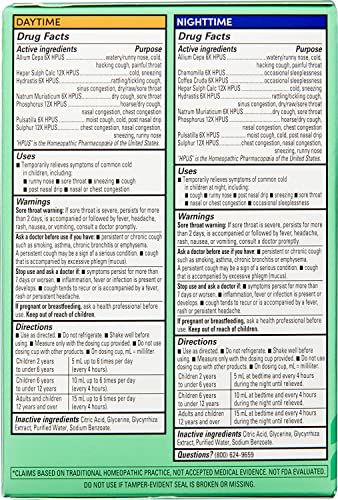 Hyland's Naturals Kids Organic Elderberry Plus Gummies + 4Kids Cold & Cough, Daytime (4 fl. oz.) & Nighttime (4 fl. oz.) Value Pack, Cough Syrup - 48 Vegan Kids Gummies + 8oz. Cold & Cough Syrup
