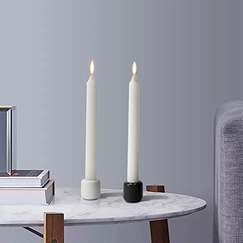 Ceramic Chime Candle Holder Set, 0.7 Inch Diameter Ceramic Candle Holder,Home Small Candle Holder for Casting Chimes, Rituals, Spells, Vigil, Wiccan Supplies & More(8 Pcs,Black,White)