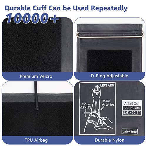 Extra Large Blood Pressure Cuff Compatible with Most Omron Blood Pressure Machine, Replacement Blood Pressure Cuff for Big Arm, Cuff Only(8.6”-20.5” Inches)
