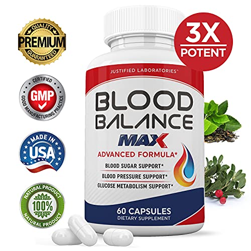 Justified Laboratories (3 Pack) Blood Balance Max 1295MG All Natural Supplement Pills 180 Capsules