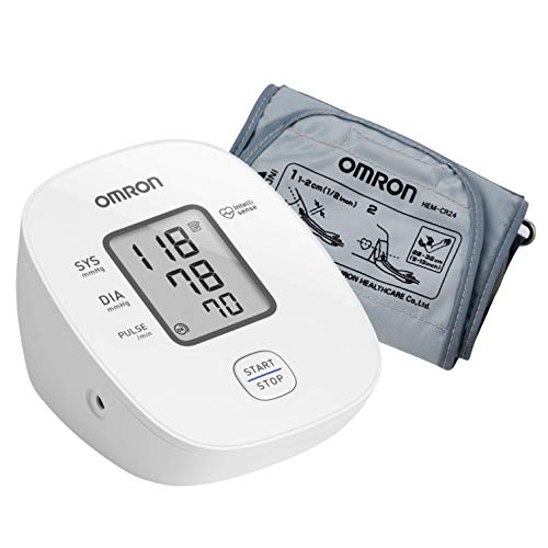 Omron Hem 7121J Fully Automatic Digital Blood Pressure Monitor with Intellisense Technology & Cuff Wrapping Guide Most Accurate Measurement (White) (Power Source - Battrey)