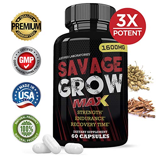 (2 Pack) Savage Grow Max 1600MG All Natural Advanced Men's Heath Formula 120 Capsules