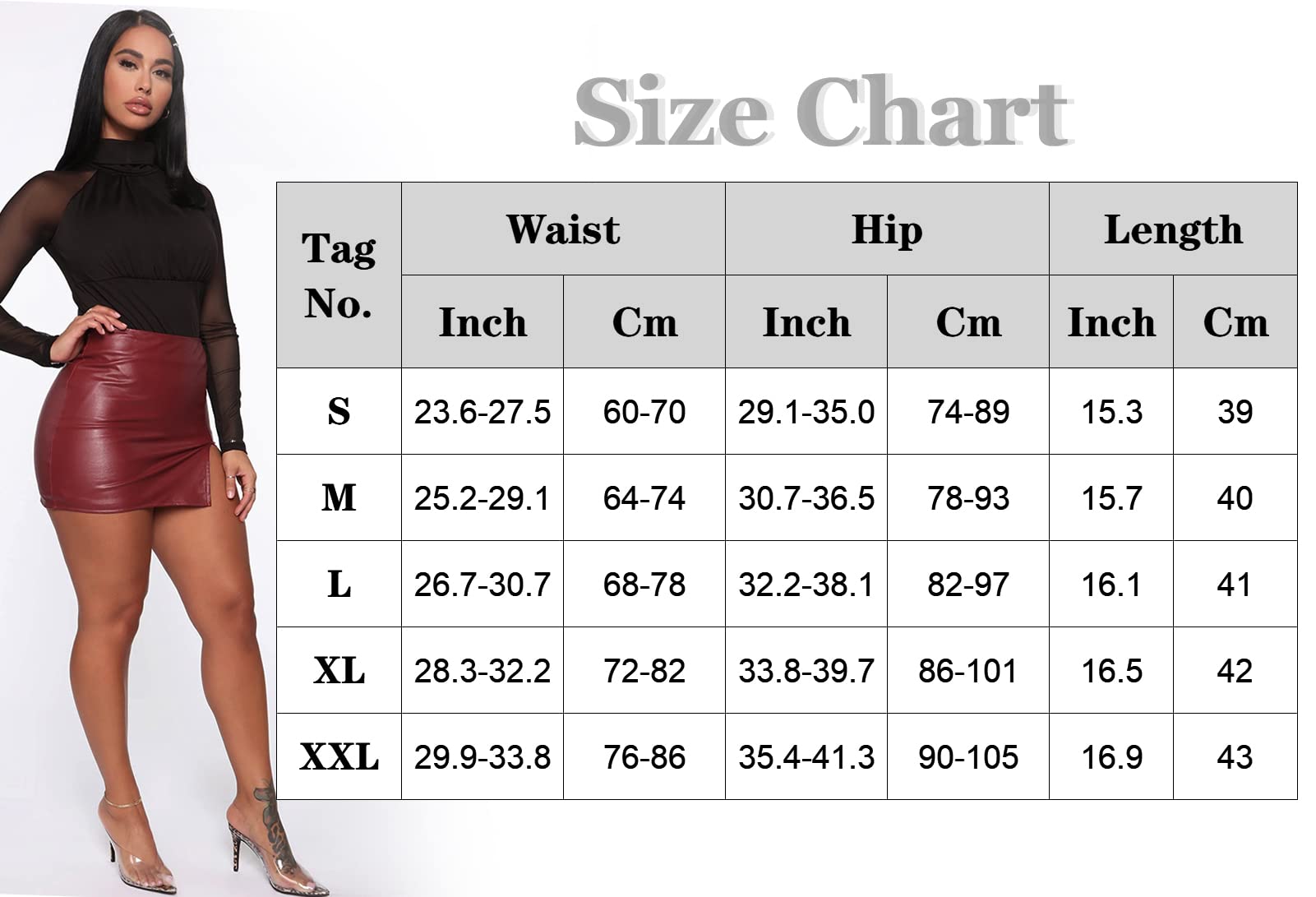 FEOYA Women Mini Faux Leather Skirt Zip Closure High Waisted Shape Vinyl Bodycon Latex Skirt Brown, Small