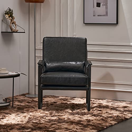 Black Office Guest Chair Reception Chair for Office Reception Lobby PU Leather Waiting Room Chair Reception Chair with Pillow, Leather Office Desk Guest Chair for Lobby Conference Room, 68 x81 x 88cm