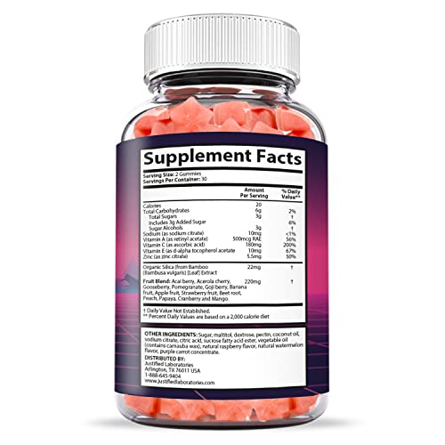(2 Pack) Gemini Keto Max Superfruit Gummies Collagen Booster Contains Organic Silica Bamboo Acai Berry with Pomegranate Juice 120 Gummys