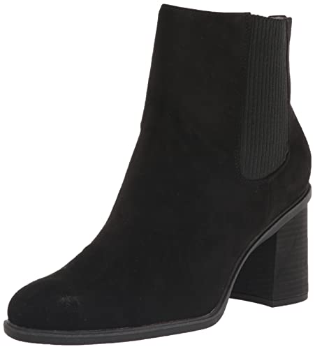 Dr. Scholl's Shoes Women's Ride Away Mid Shaft Boots Calf, Black Fabric, 9