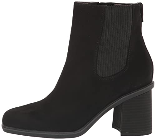 Dr. Scholl's Shoes Women's Ride Away Mid Shaft Boots Calf, Black Fabric, 9