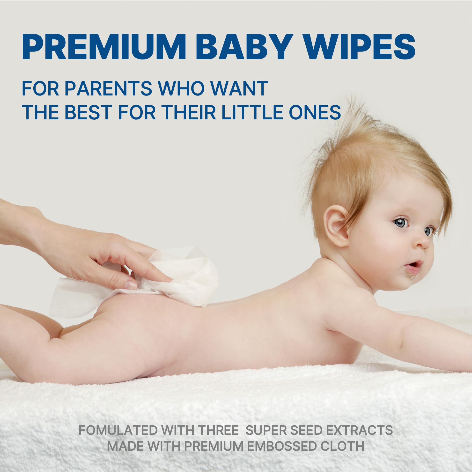 BEBESUP Korea’s #1 Signature Baby Wipes - Hypoallergenic Water-based Unscented Alcohol-Free Ultra-Thick 75 GSM Super Seed Extracts Plant-Based for sensitive skin Flip-Top 560 Count (8 Packs)