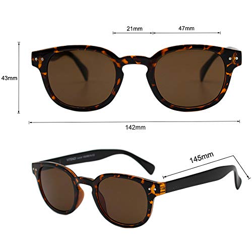 VITENZI Sunglasses for Men and Women Trendy and Cool Sun Glasses, Retro Vintage Round Shades Lucca in Tortoise