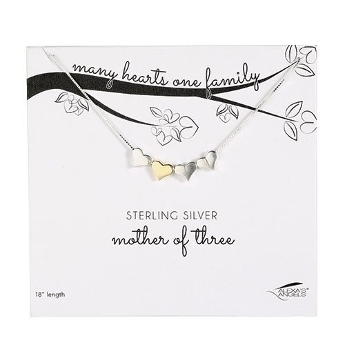 Roman Alexa's Angles, 18" Many Hearts One Family Mother of Three Necklace, Mother's Day Gifts