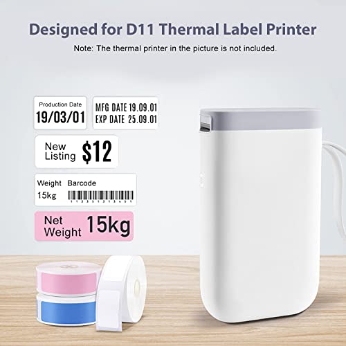 RUSUO Thermal Lable, Thermal Printing Label Paper Barcode Price Size Name Blank Labels Waterproof Tear Resistant 15 * 50mm 130pcs/roll for Home Organizer Supermarket Store Catering