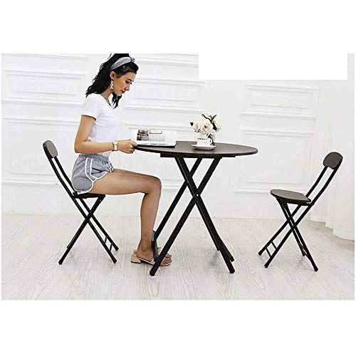 LIUZH Small Table Picnic Table and Chairs Small Table Portable Table Conference Table Folding Office Outdoor Round (Color : E)