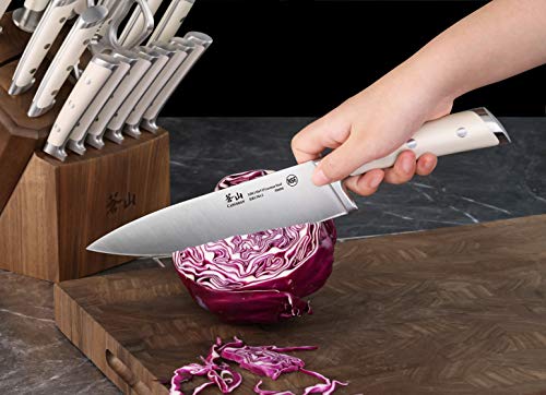 Cangshan S1 Series 1022599 German Steel Forged 17-Piece Knife Block Set, Walnut