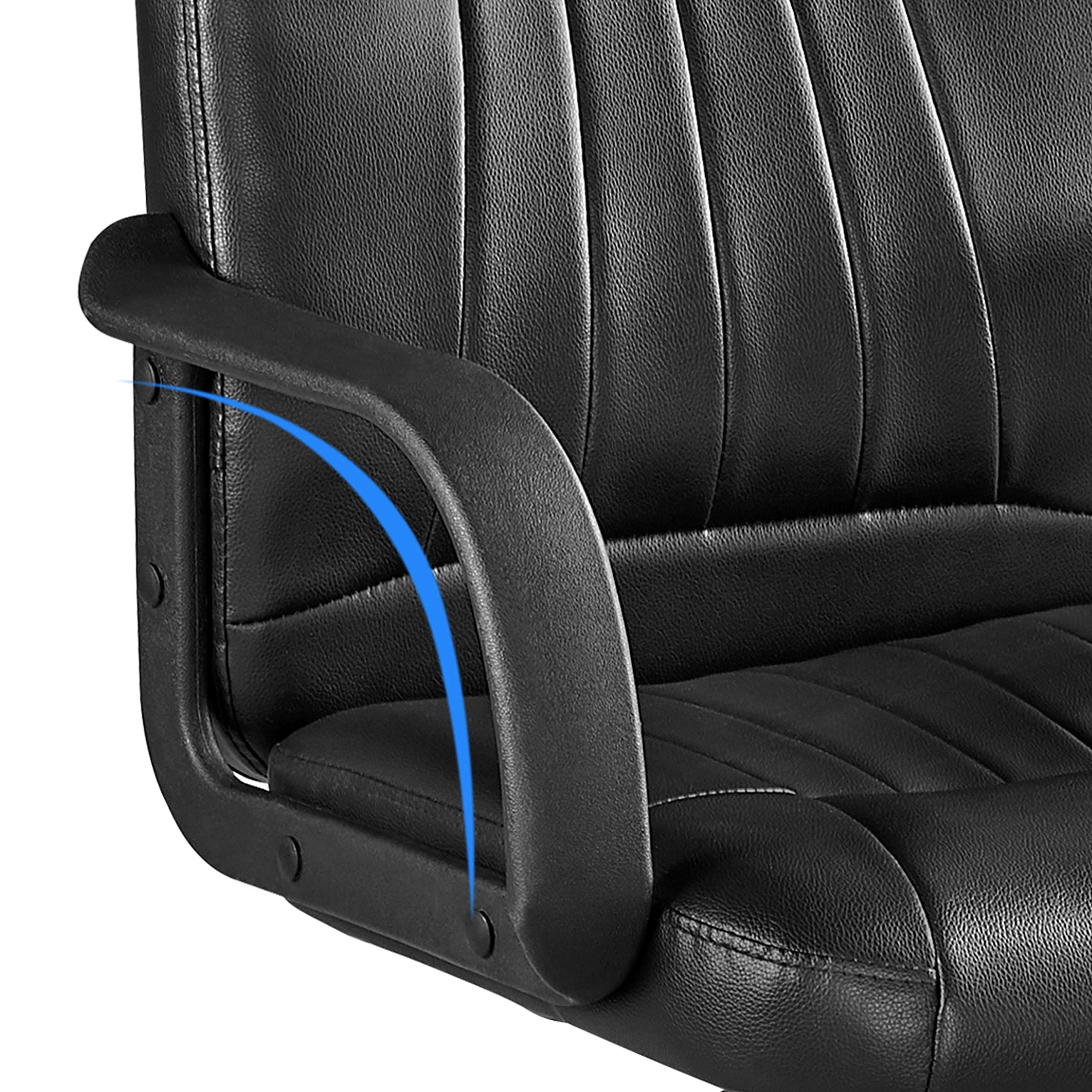 Topeakmart Executive Office Chair Swivel Computer Chair Conference Chair Leather Gaming Chair Adjustable Mid-Back with Arms