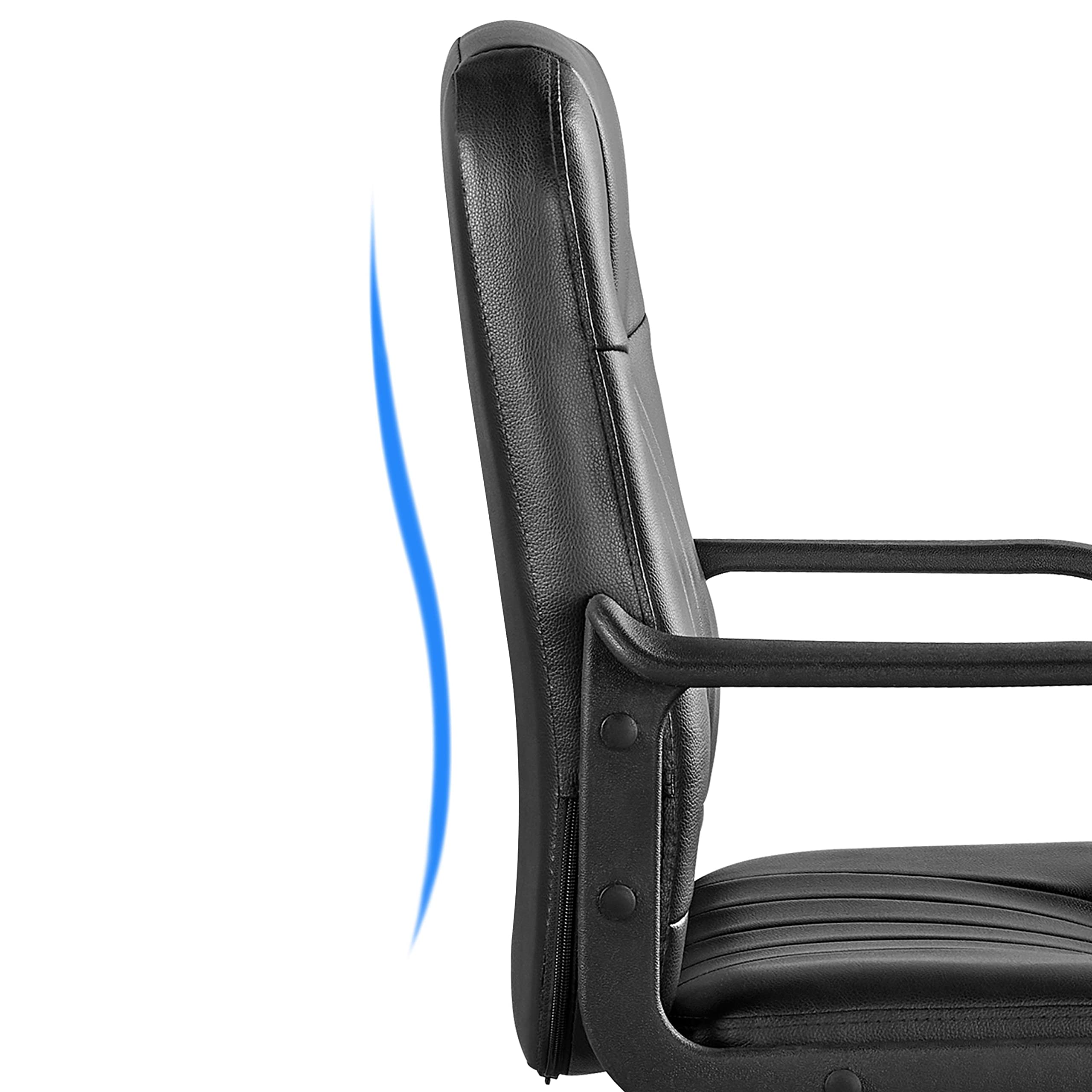 Topeakmart Executive Office Chair Swivel Computer Chair Conference Chair Leather Gaming Chair Adjustable Mid-Back with Arms