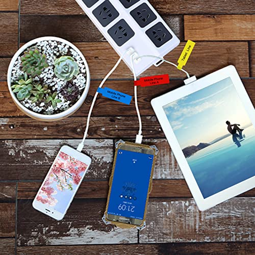 mewmewcat Label,Cable Label Self-Adhesive Thermal Printing Sticker Paper Waterproof Oil-Proof Tear Resistant Label Tape for Cables Wires Jewelry for DP23 Series Thermal Printer Label Maker Machine, 1