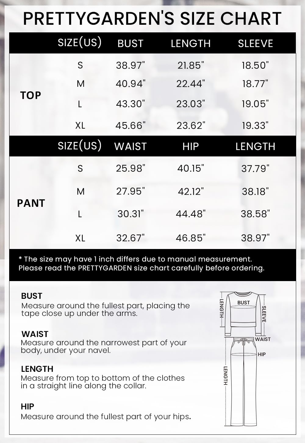 PRETTYGARDEN Women's Winter 2 Piece Sweater Set Casual Pullover Top High Waisted Sweatpants Tracksuit Lounge Outfits (Black,Medium)