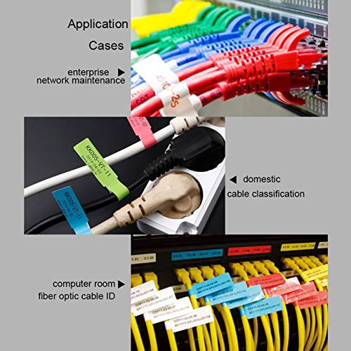 mewmewcat Label,Cable Label Self-Adhesive Thermal Printing Sticker Paper Waterproof Oil-Proof Tear Resistant Label Tape for Cables Wires Jewelry for DP23 Series Thermal Printer Label Maker Machine, 1