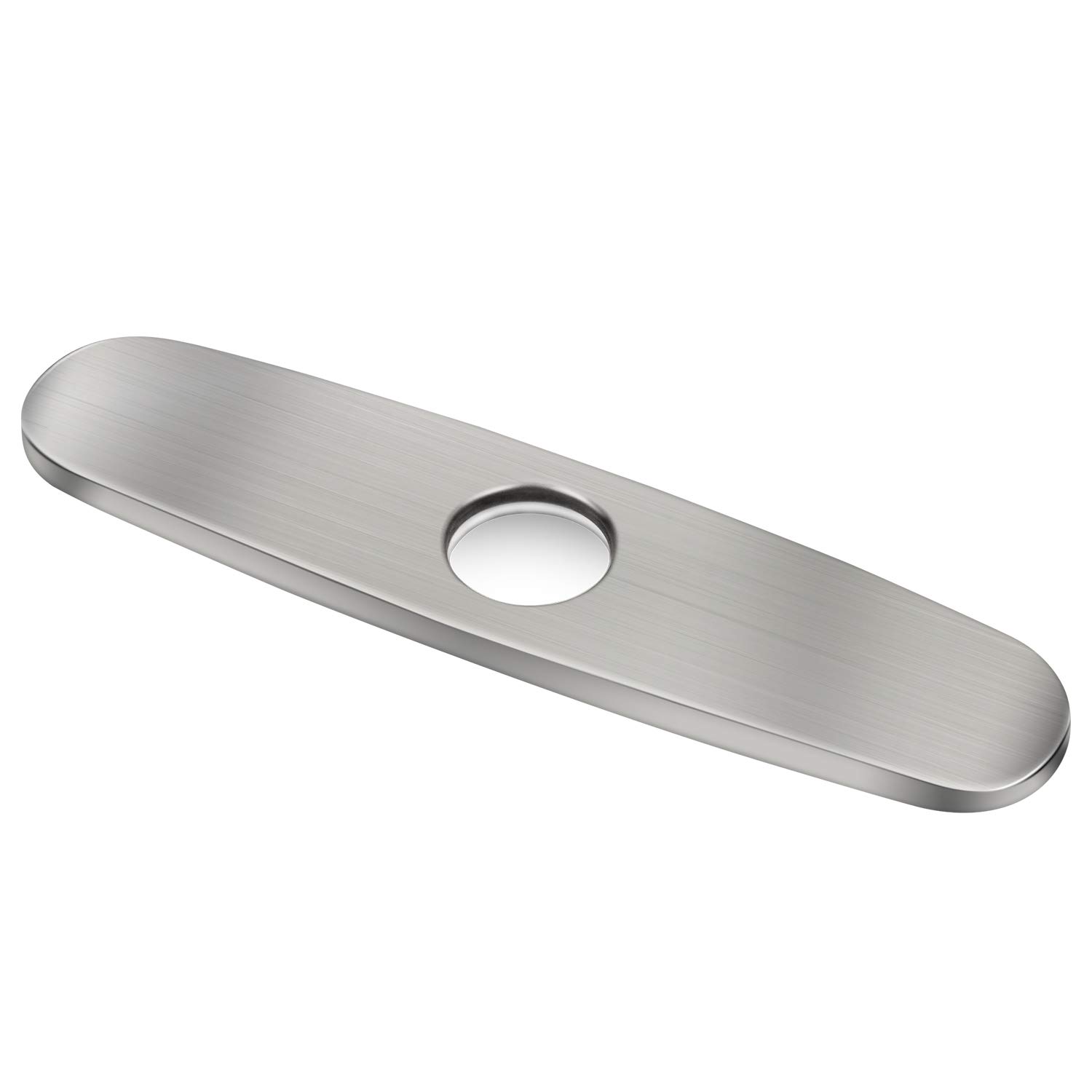 KWODE 10 Inch Single Hole Cover Deck Plate, Escutcheon Plate Stainless Steel Kitchen Sink Faucet Cover Plate for 1 or 3 Hole Bathroom Vanity Sink Faucet, Covering Unused Mounting Holes