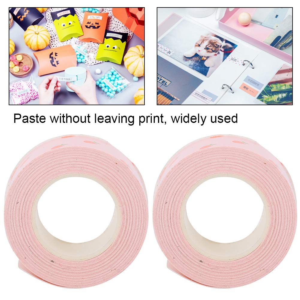 2 Packs Print Label Tape for Labeler Durable Thermal Paper Clear Writing Suitable High Temperatures Width Length