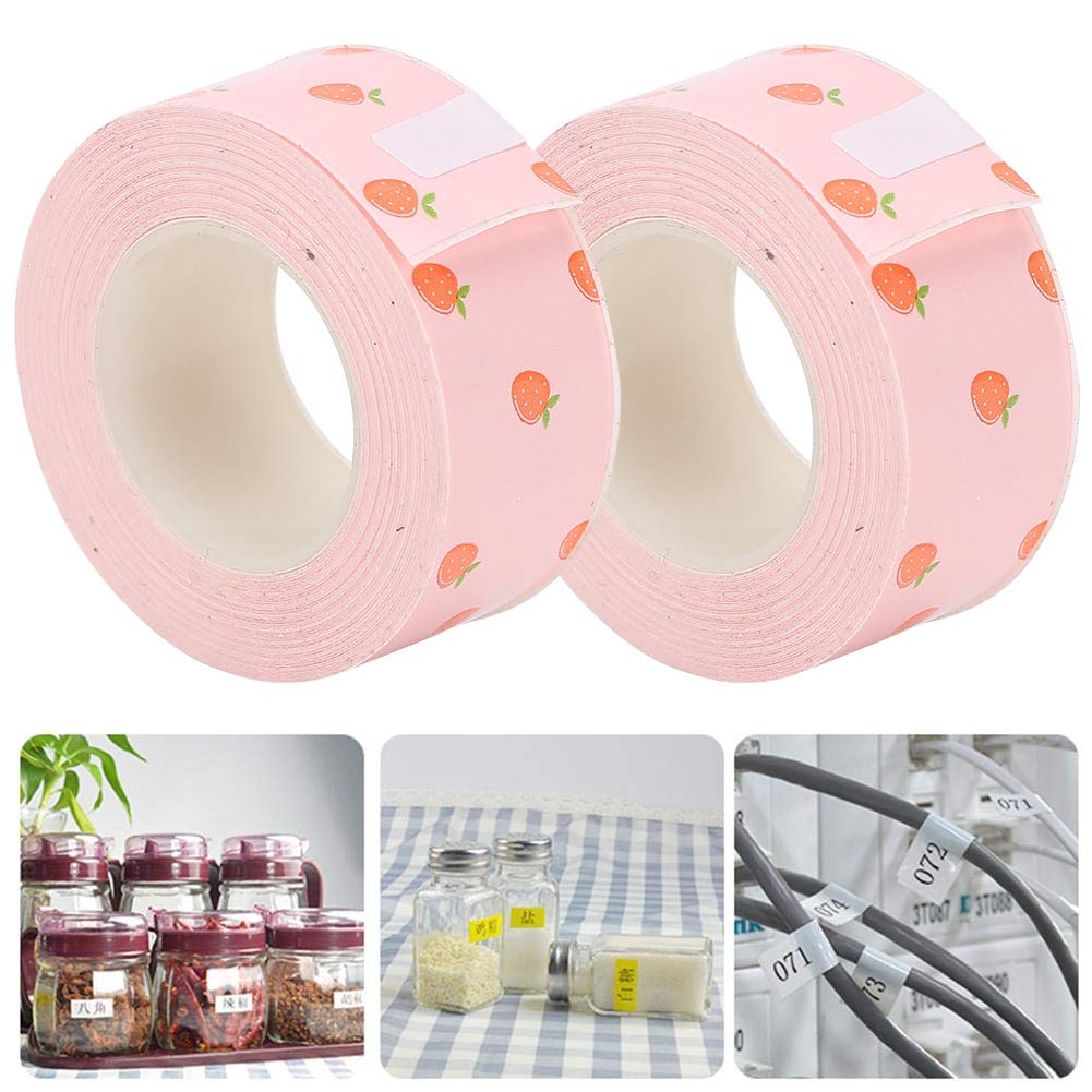 2 Packs Print Label Tape for Labeler Durable Thermal Paper Clear Writing Suitable High Temperatures Width Length