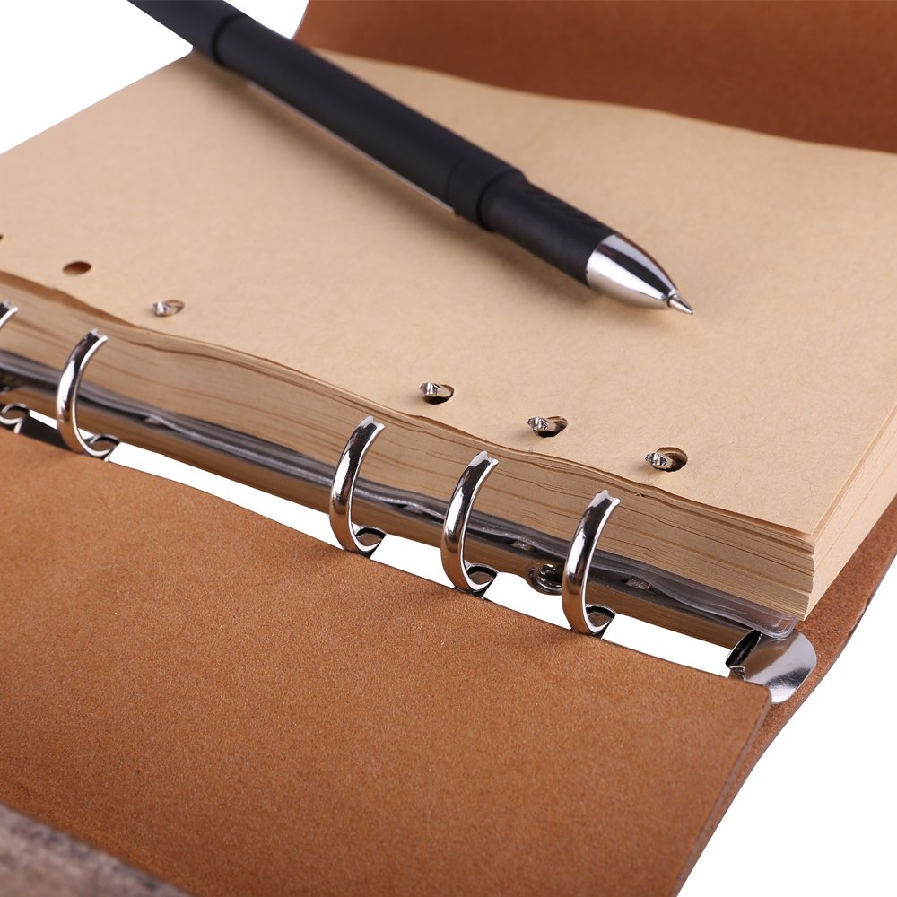 Leather Journal Notebook, MALEDEN Spiral Bound Traveler Notebook for Women Men Thanksgiving Refillable Daily Planner Sketchbook Diary with Zipper Pocket