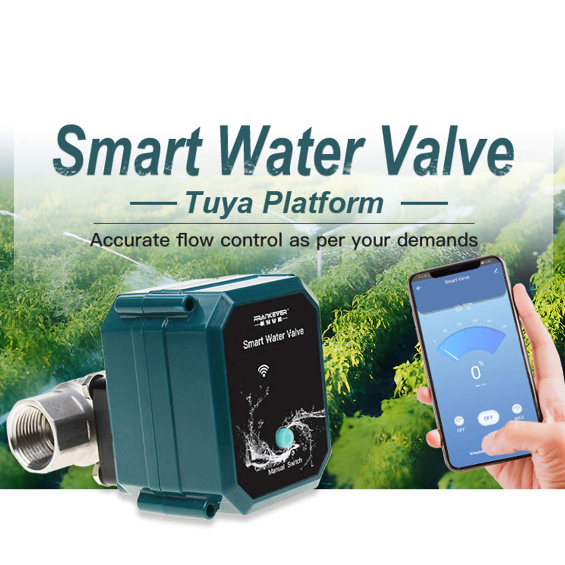 Smart Water Valve WIFI Remote Control Faucet Timer for Hose Compatible with Alexa, Google Home and Siri (WIFI, DN15(1/2"))