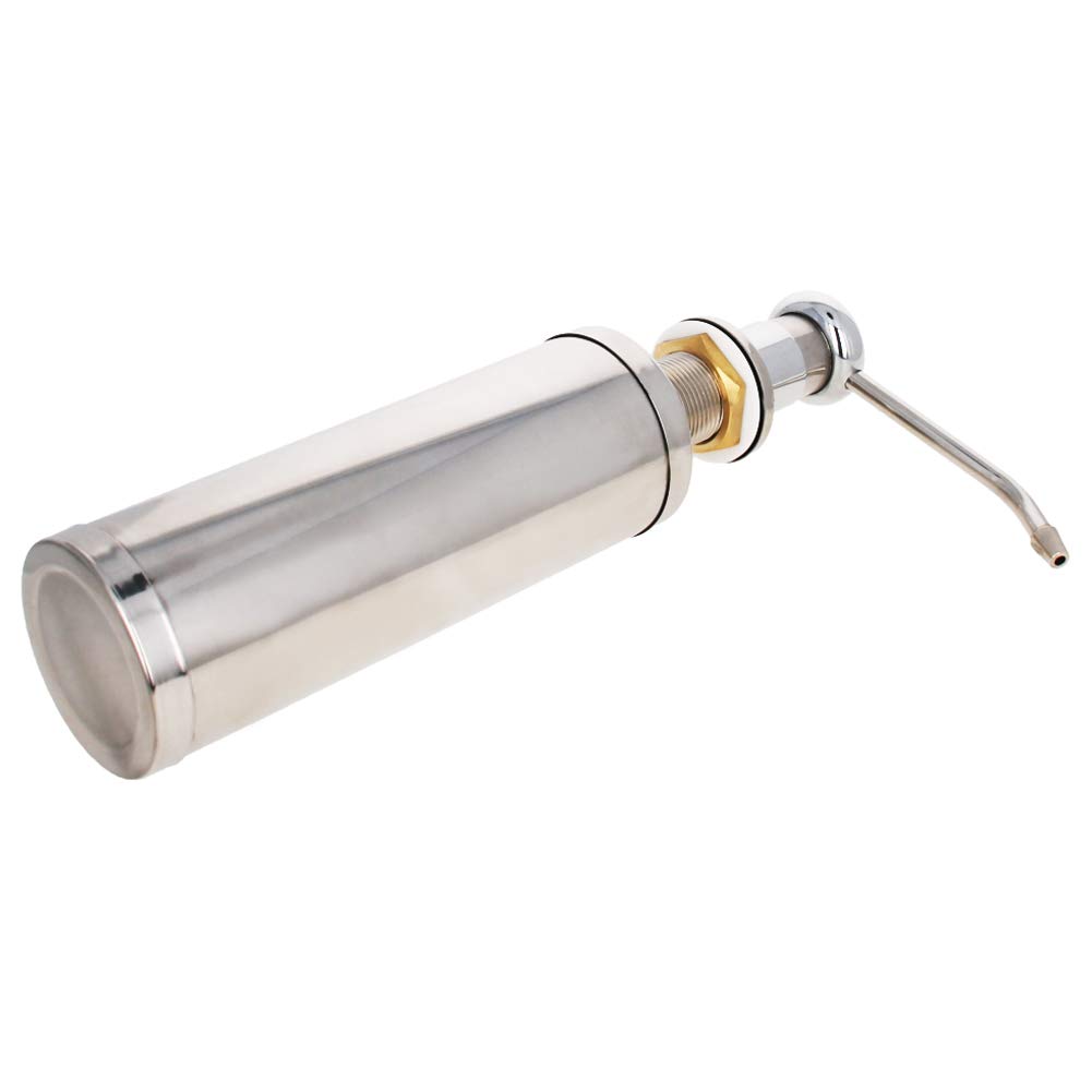 MroMax 1Pcs Sink Soap Dispenser or Lotion Dispenser for Kitchen Sink Brushed Stainless Steel 10oz Kitchen Sink Soap Dispenser Bar Sink Soap Dispenser