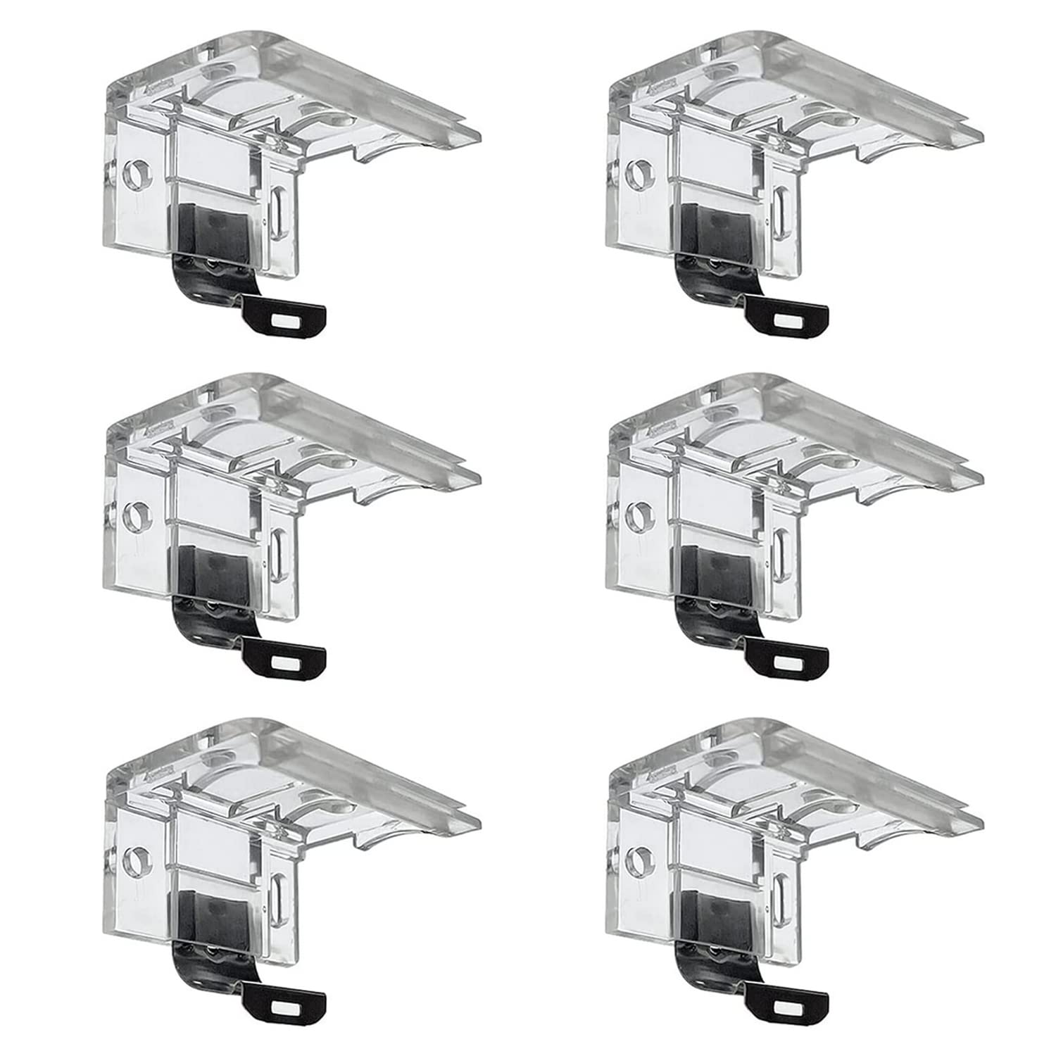 BOLWHAO 6 Pcs Cordless Shade Bracket, Mounting Bracket with Metal Clip for 1" (25MM) Pleated Shades Cordless Blinds Headrail Holder Clip PVC Cordless Honeycomb Cellular