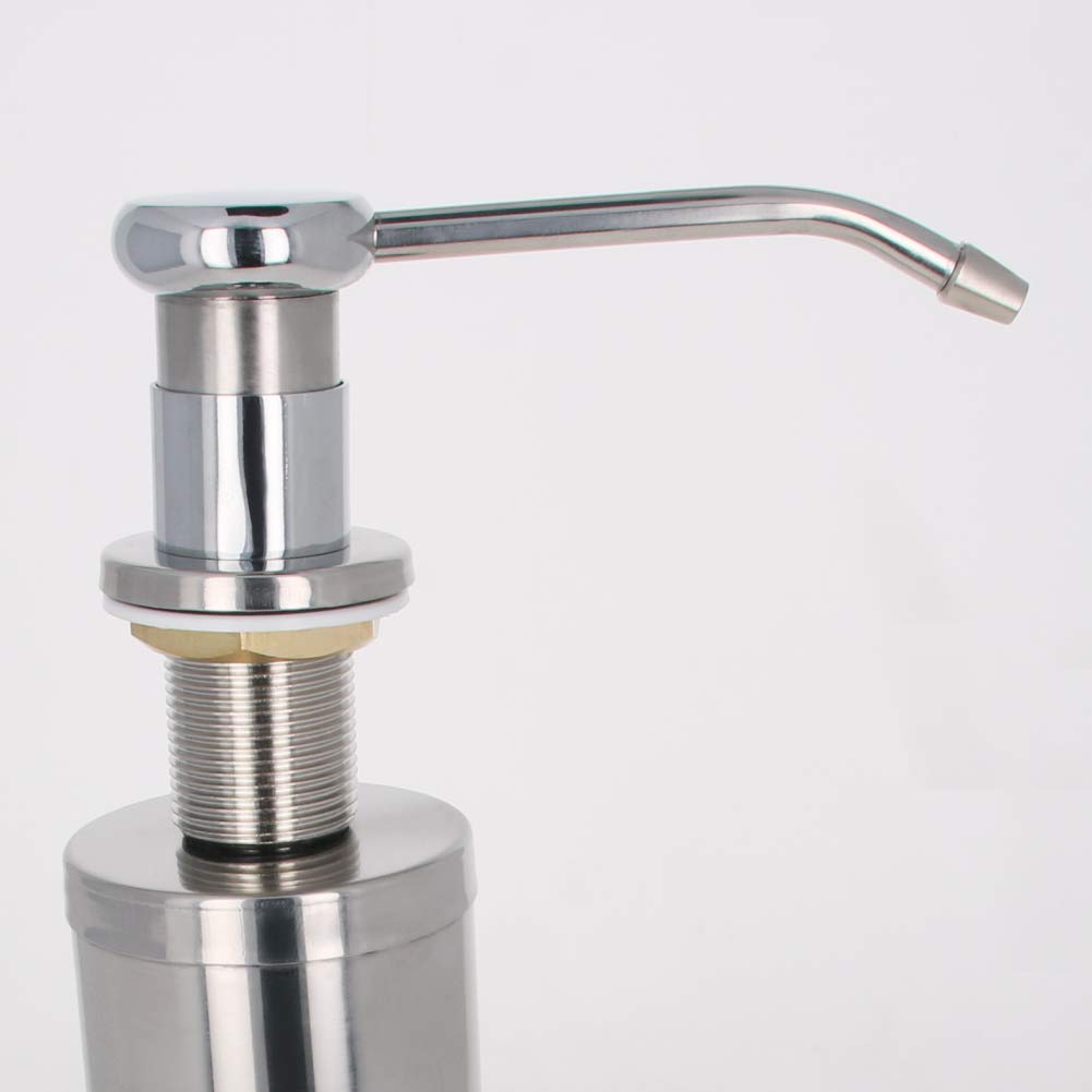 MroMax 1Pcs Sink Soap Dispenser or Lotion Dispenser for Kitchen Sink Brushed Stainless Steel 10oz Kitchen Sink Soap Dispenser Bar Sink Soap Dispenser