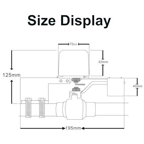 UJV Ufairy WiFi 3rd Generation Smart Water Valve Shutoff Manipulator Domotique Valve Controller Compatible with Alexa Google No Hub Required Black 31x15x75cm GR-W-105