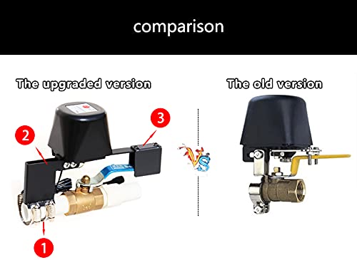 UJV Ufairy WiFi 3rd Generation Smart Water Valve Shutoff Manipulator Domotique Valve Controller Compatible with Alexa Google No Hub Required Black 31x15x75cm GR-W-105