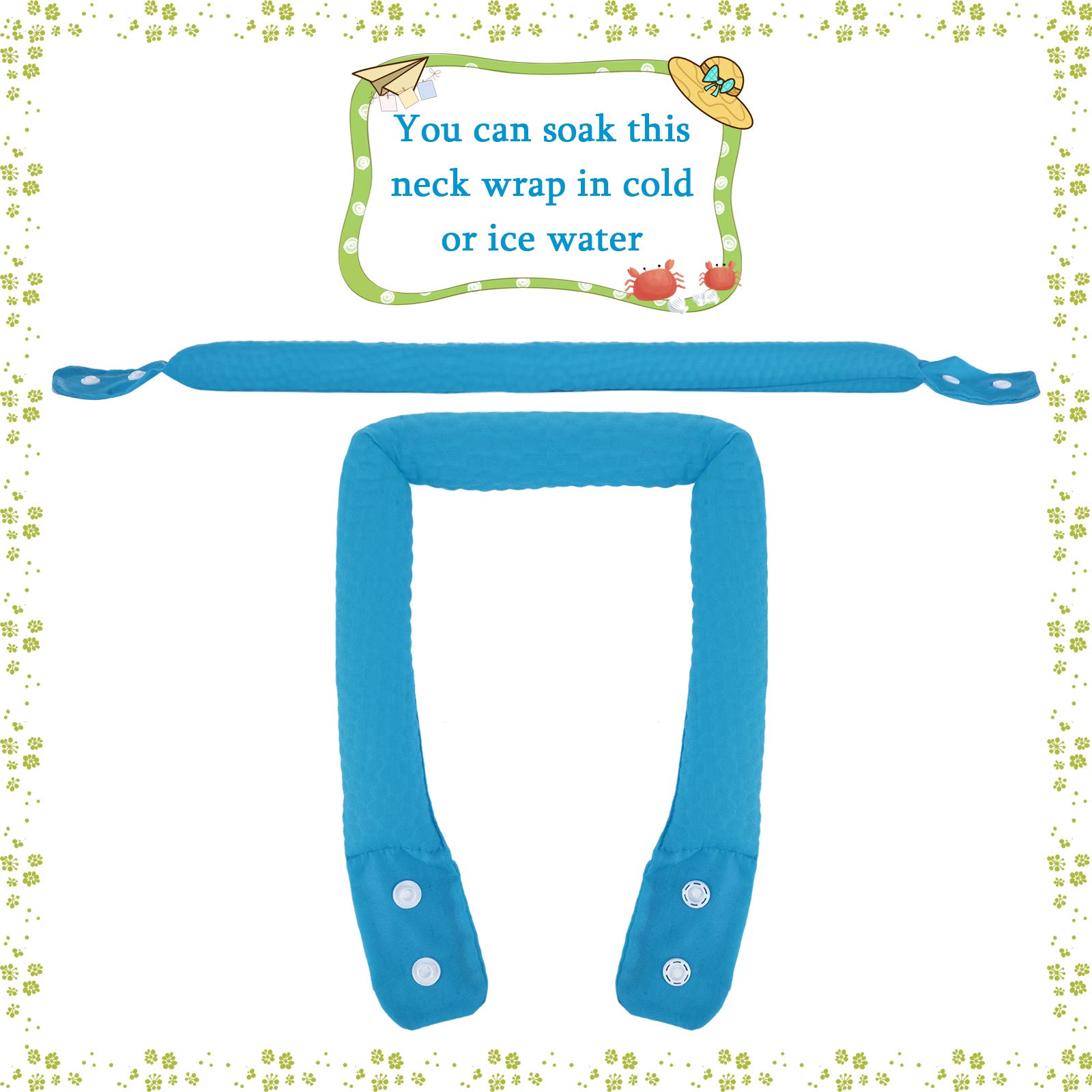 Cooling Neck Wrap Summer Cooling Scarf Cool Scarf Neck Wrap Headband Bandana (blue, purple, gray, green, 4)