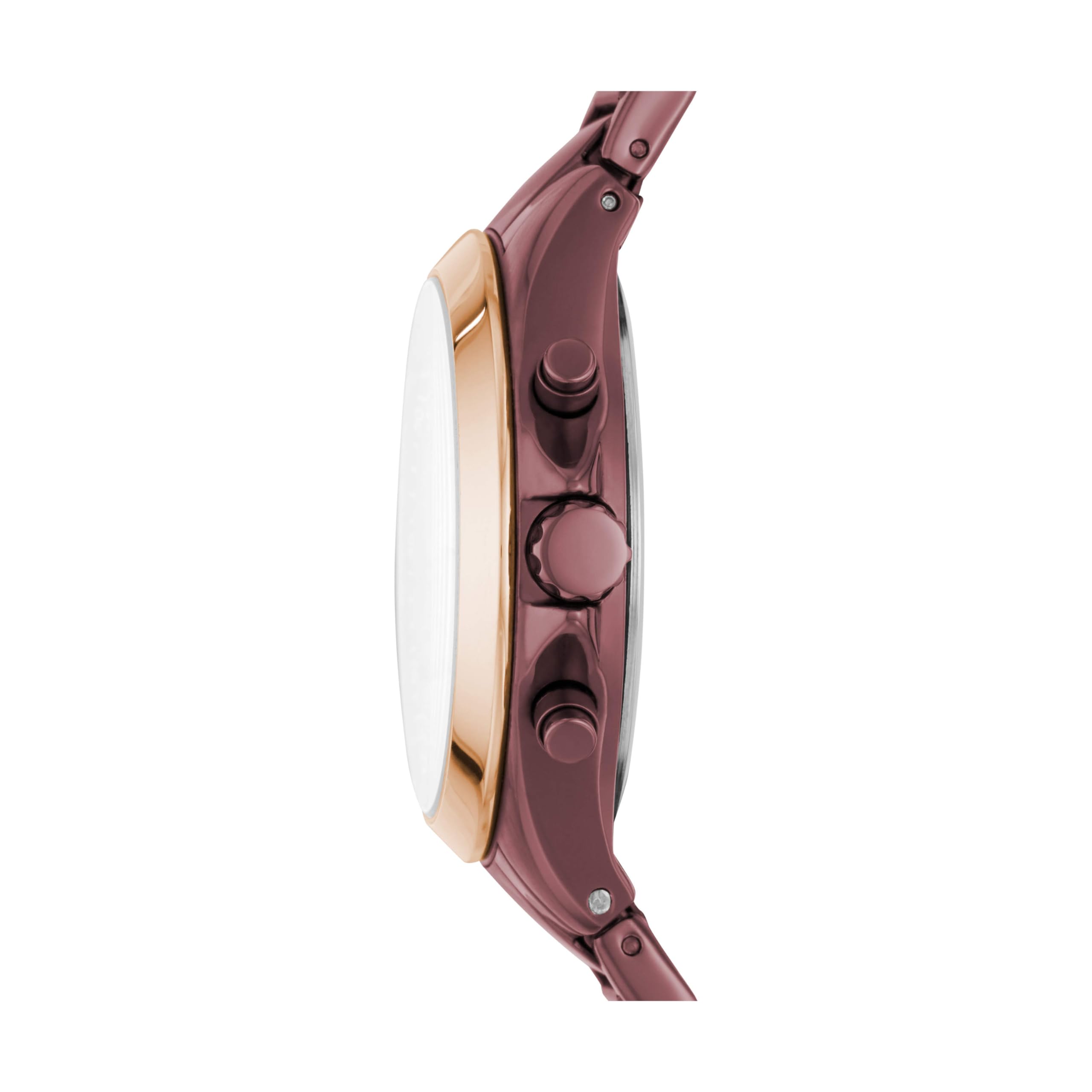 Fossil Women's Modern Courier Quartz Stainless Chronograph Watch, Color: Wine (Model: BQ3281)