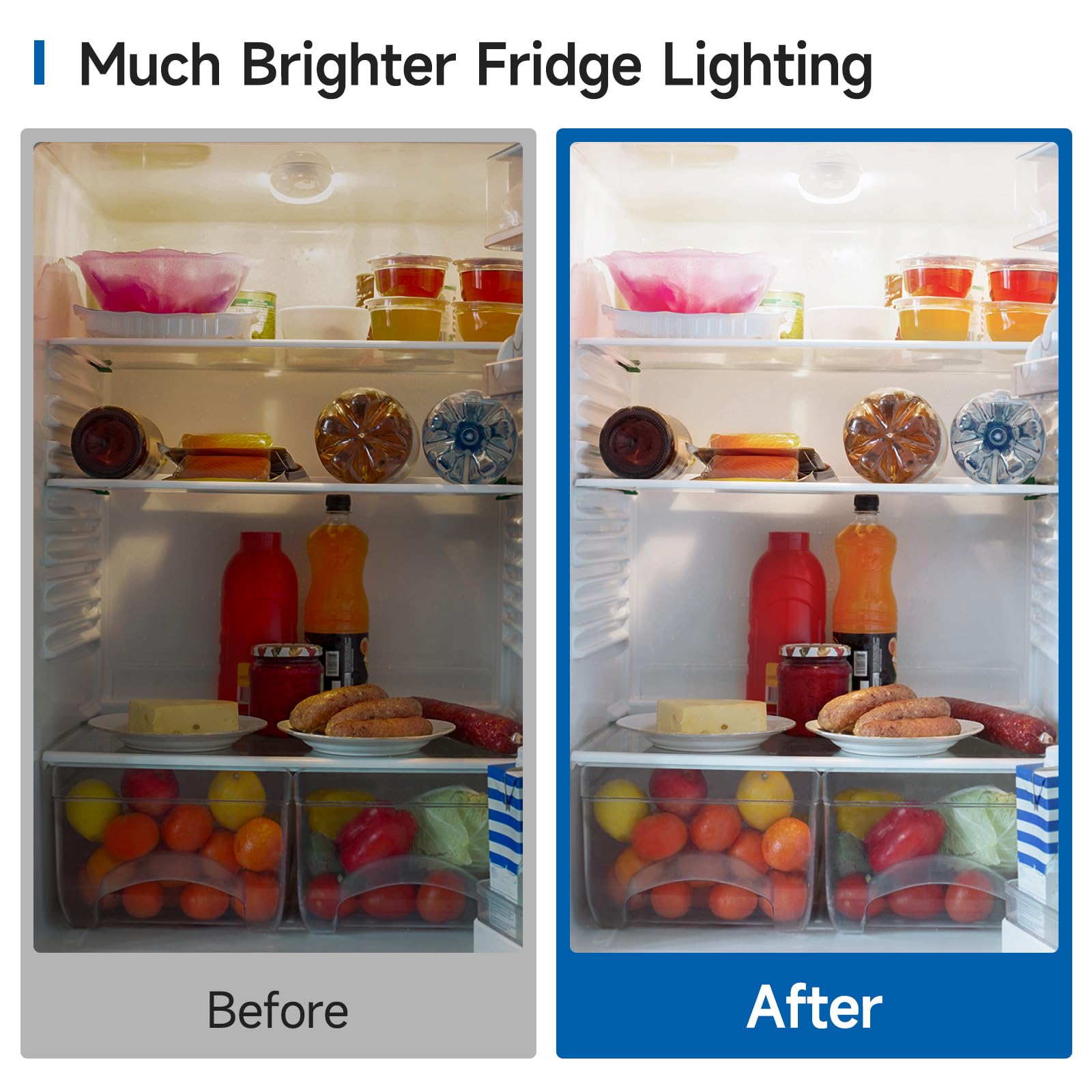 SHINESTAR Refrigerator Light Bulb, 40 Watt Appliance Bulbs for Fridge, 5000K Daylight, Waterproof A15 LED Bulb, Non-dimmable, 2-Pack