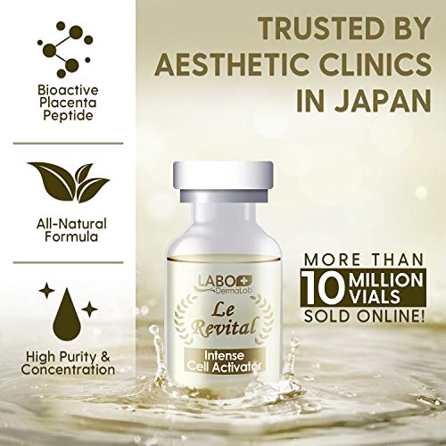 Le Revital 98% Concentrated Nano Placenta Extract, Umbilical Extract & Sodium Hyaluronate Anti-Aging Serum from Japan – Skin Rejuvenate Essence - Reduce Wrinkles, Dark Spot + Hydration – Non-greasy