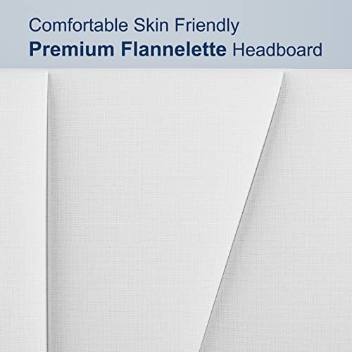 Molblly Full Bed Frame Upholstered Platform with Headboard and Strong Wooden Slats, Strong Weight Capacity, Non-Slip and Noiseless,No Box Spring Needed, Easy Assembly,Light White