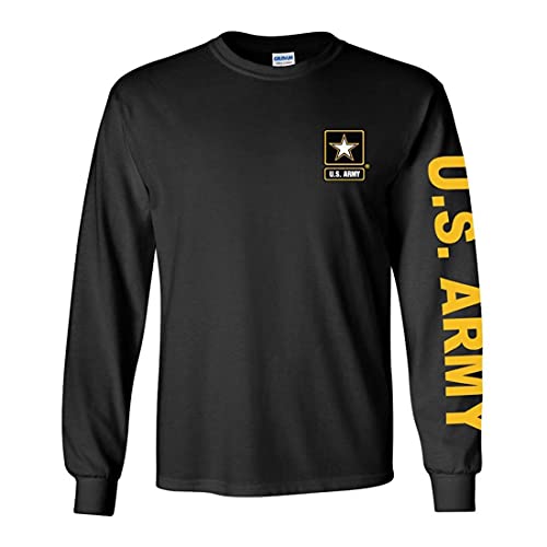 U.S. Army Long Sleeve T-Shirt. Black or Sports Grey (Black, XL)