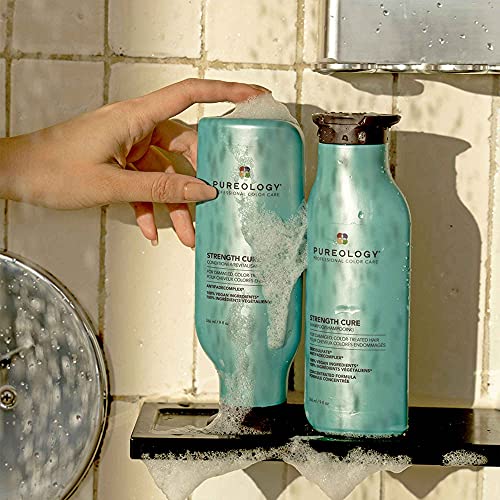 Pureology Strength Cure Strengthening Shampoo & Conditioner Bundle | For Damaged, Color Treated Hair | Sulfate-Free | Vegan | Updated Packaging | 9 Fl. Oz.