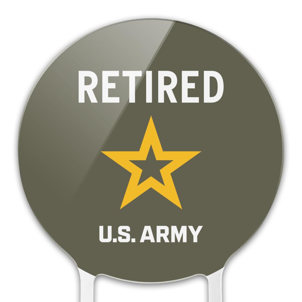 Acrylic U.S. Army Retired Logo Cake Topper Party Decoration for Wedding Anniversary Birthday Graduation